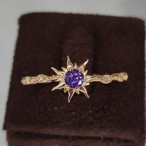 Rapunzel Wedding Ring 14k Rose Gold Amethyst Ring Rapunzel Princess ...