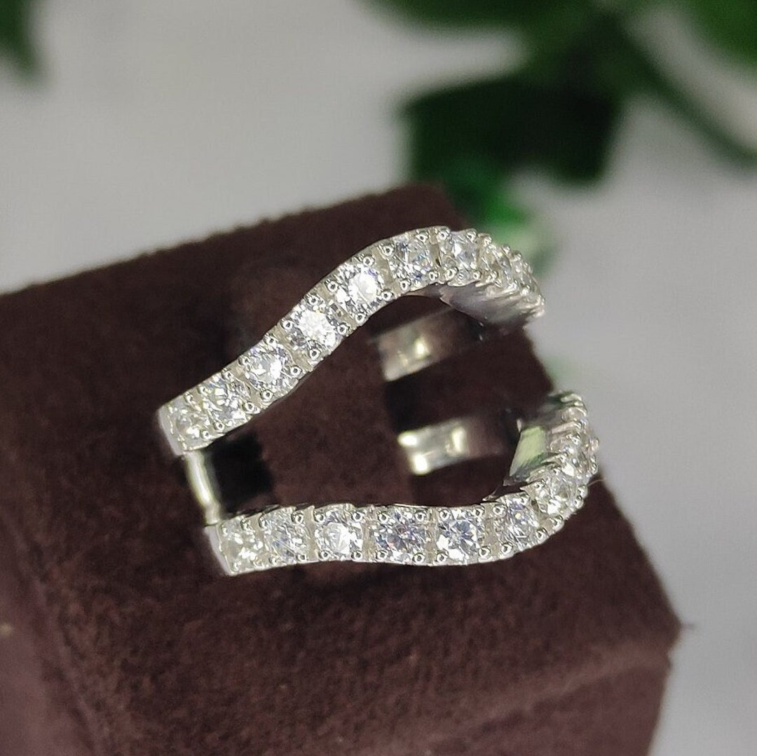2.00 Ct Round Cut Diamond 14K White Gold Finish Wedding Enhancer Wrap ...