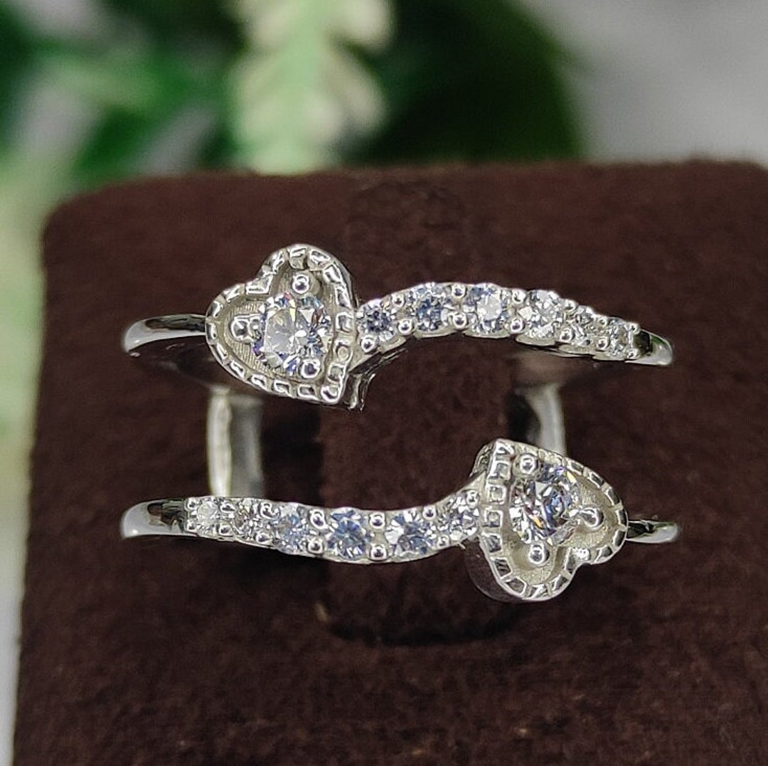 1.00ct Diamond Unique Wedding Ring Enhancer Wrap Band 14K White Gold ...