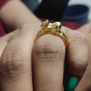 Winnie the Pooh Ring Disney Ring Cartoon Ring 14K Yellow - Etsy