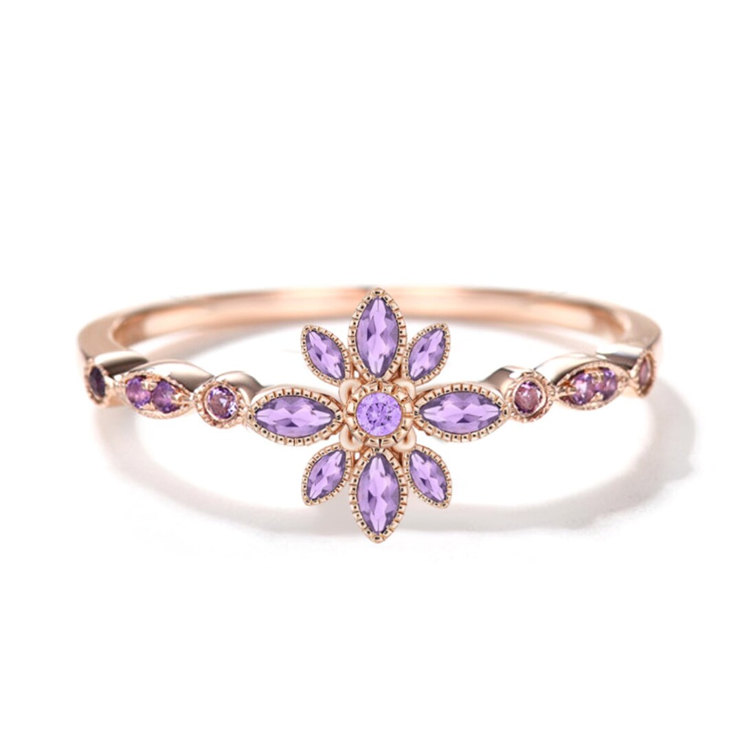 Rapunzel Wedding Ring 14k Rose Gold Finish Rapunzel Princess Magic ...