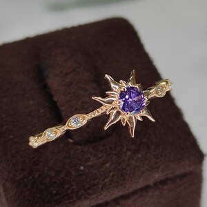 Rapunzel Wedding Ring 14k Rose Gold Amethyst Ring Rapunzel Princess ...