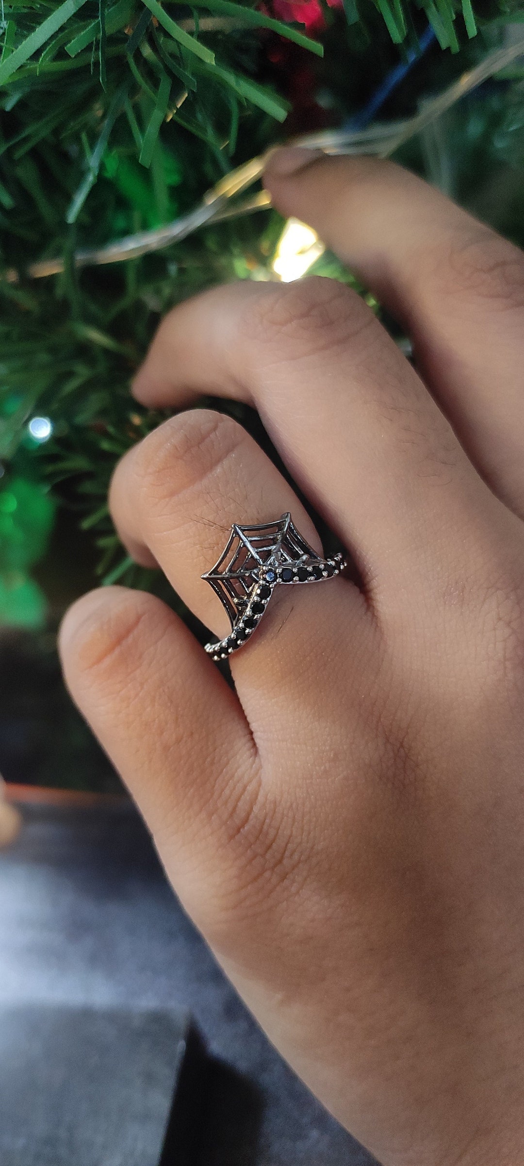 Unique Spider Black Diamond Web Ring Spider 14k Black Gold Two Tone ...