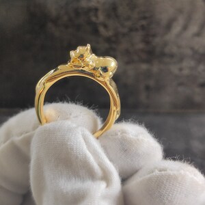 Winnie the Pooh Ring, Disney Ring, Cartoon Ring 14K Yellow Gold Finish ...