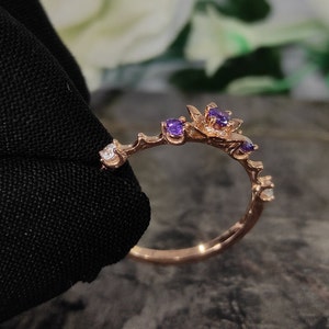 Dainty Rapunzel Wedding Ring 14k Rose Gold Finish Rapunzel Princess ...