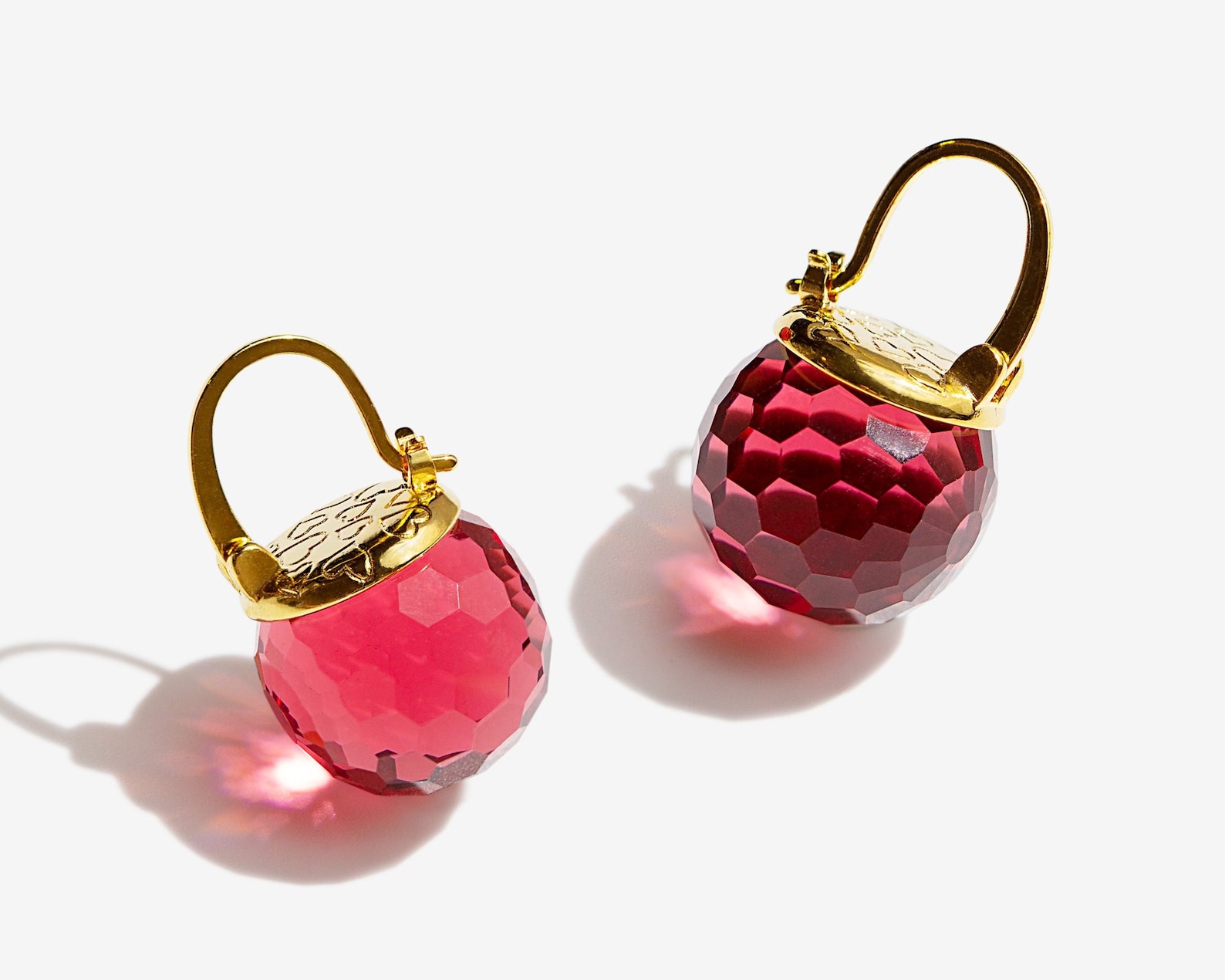 Red Crystal Earrings Ruby Earrings Dangle Garnet Drop - Etsy
