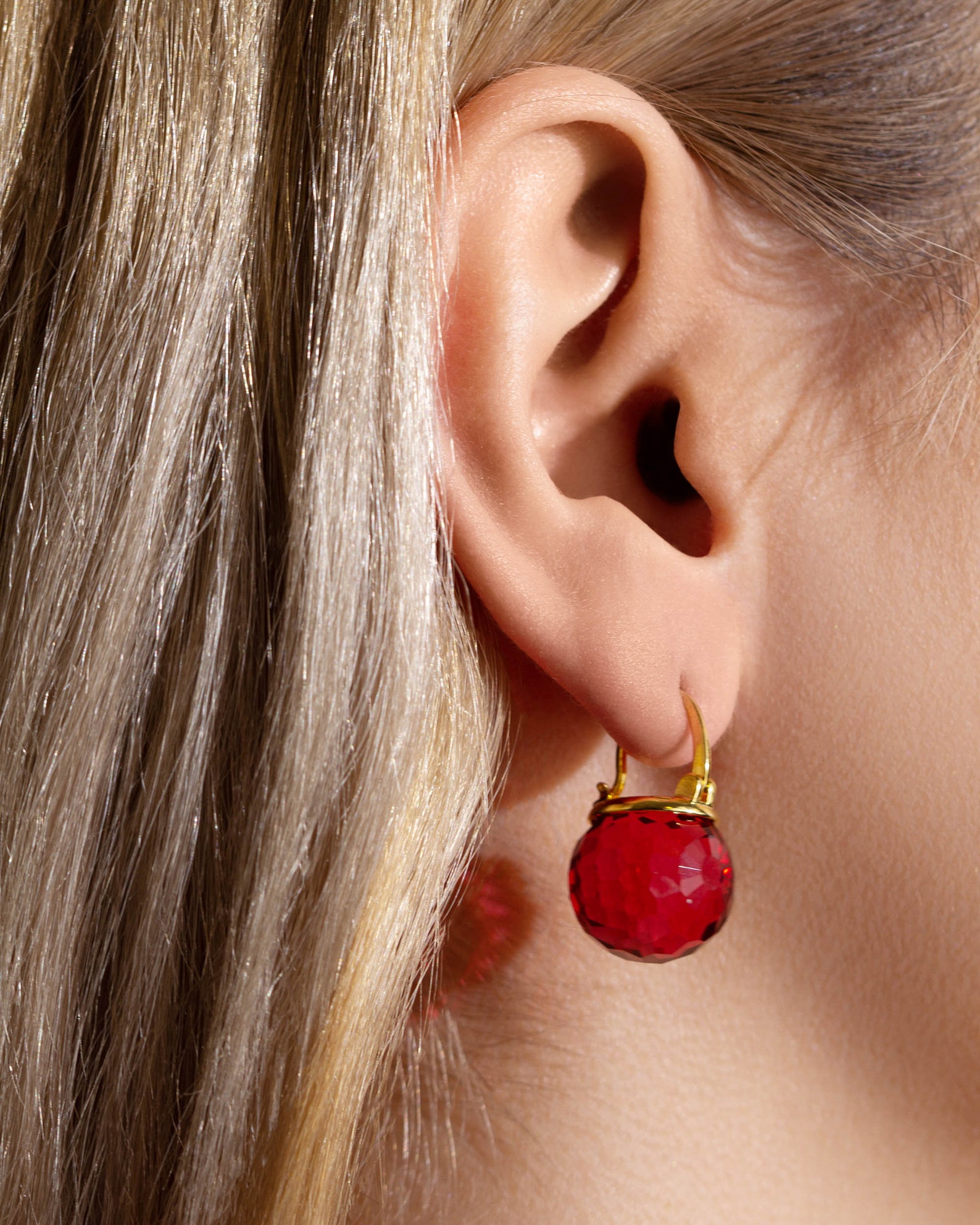 Red Crystal Earrings Ruby Earrings Dangle Garnet Drop - Etsy