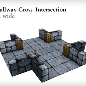 Printable Dungeon Tiles: 3-tile-wide Hallway Modules - Etsy
