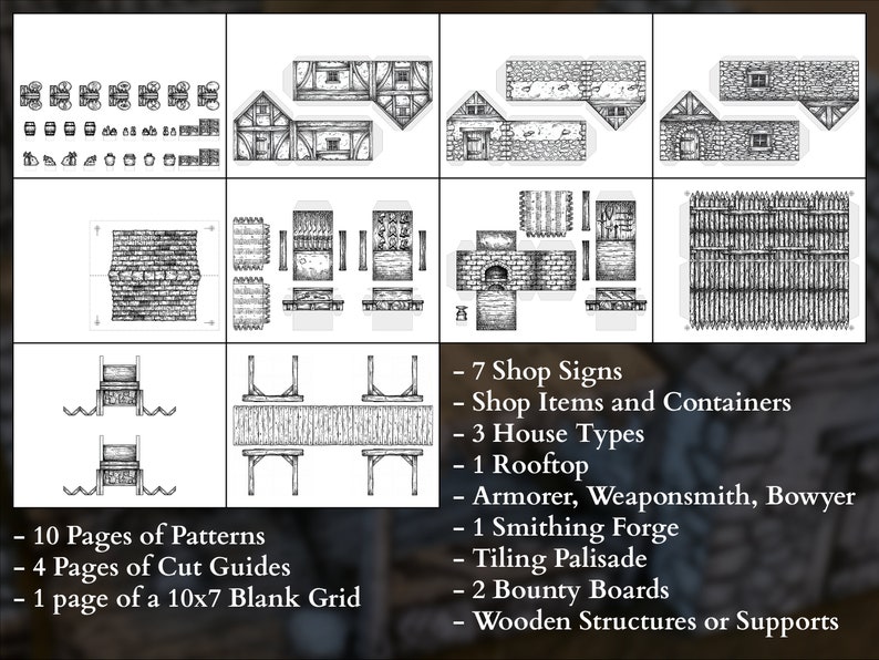 Printable Town Tiles for Tabletop Gaming - Etsy
