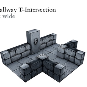 Printable Dungeon Tiles: 2-tile-wide Hallway Modules - Etsy