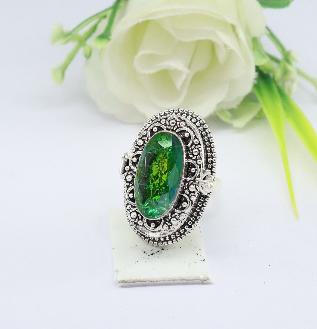 Poison Ring, Dichroic Fused Glass Ring,handmade Poisoner Ring, Locket ...