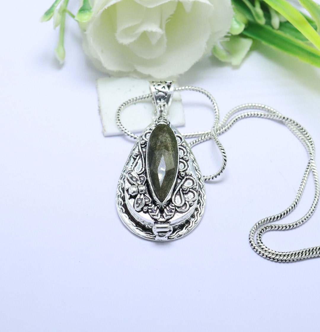 Natural Golden Obsidian Poison Pendant,honey Bee Poison Locket for ...