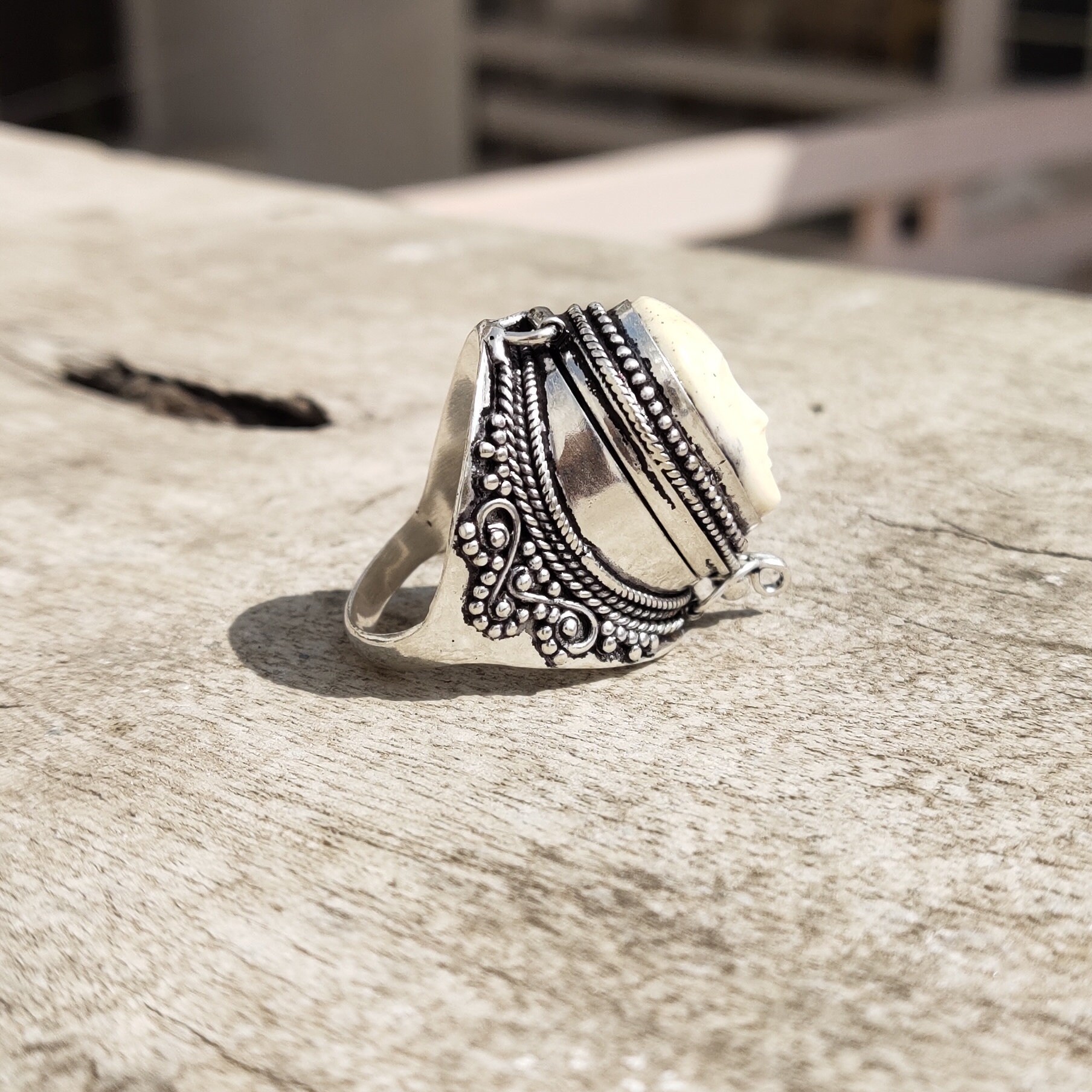 Nature Inspired Ring Moon Face Beautiful Stonepoison | Etsy