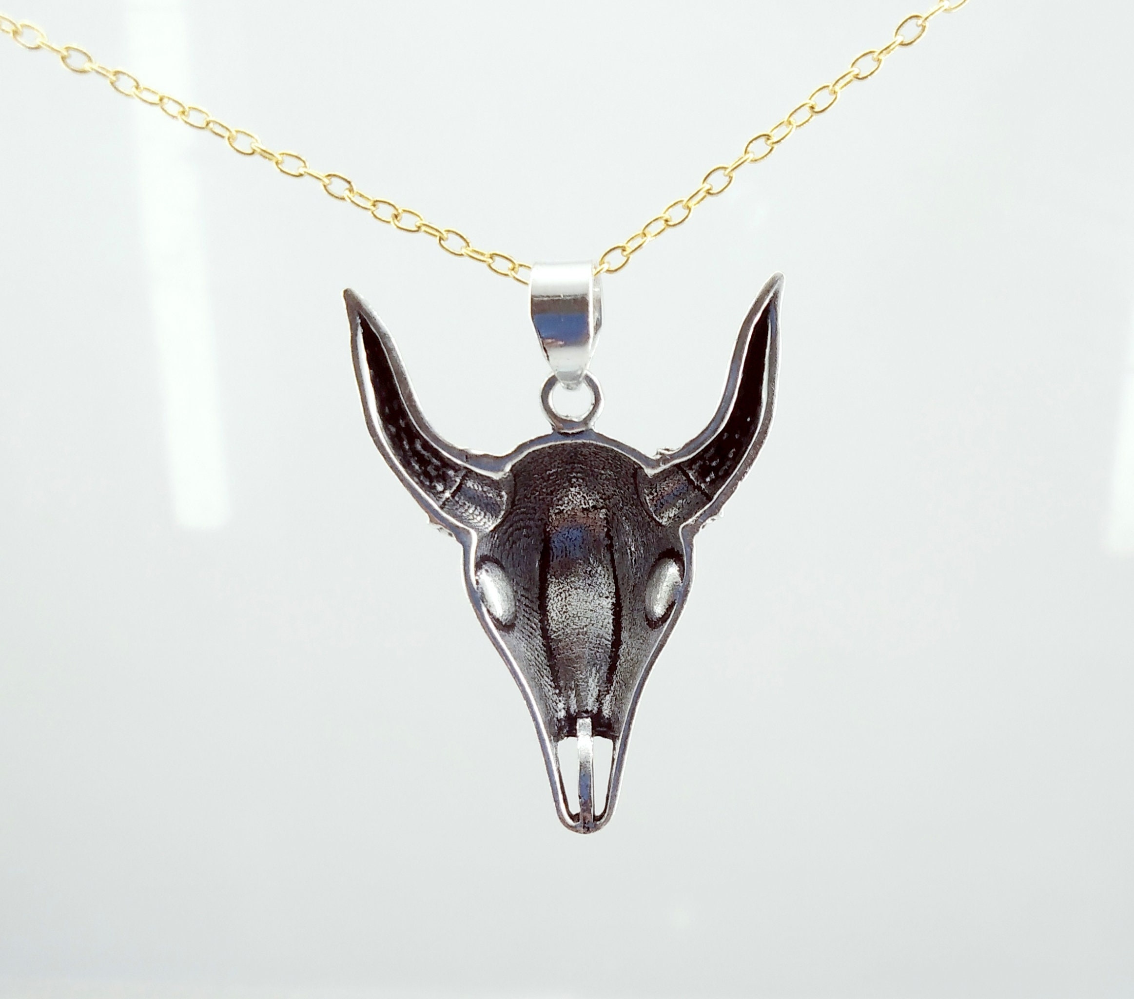 Unisex Bull Head Necklace Bull Head Charm Cow Charm Cattle | Etsy