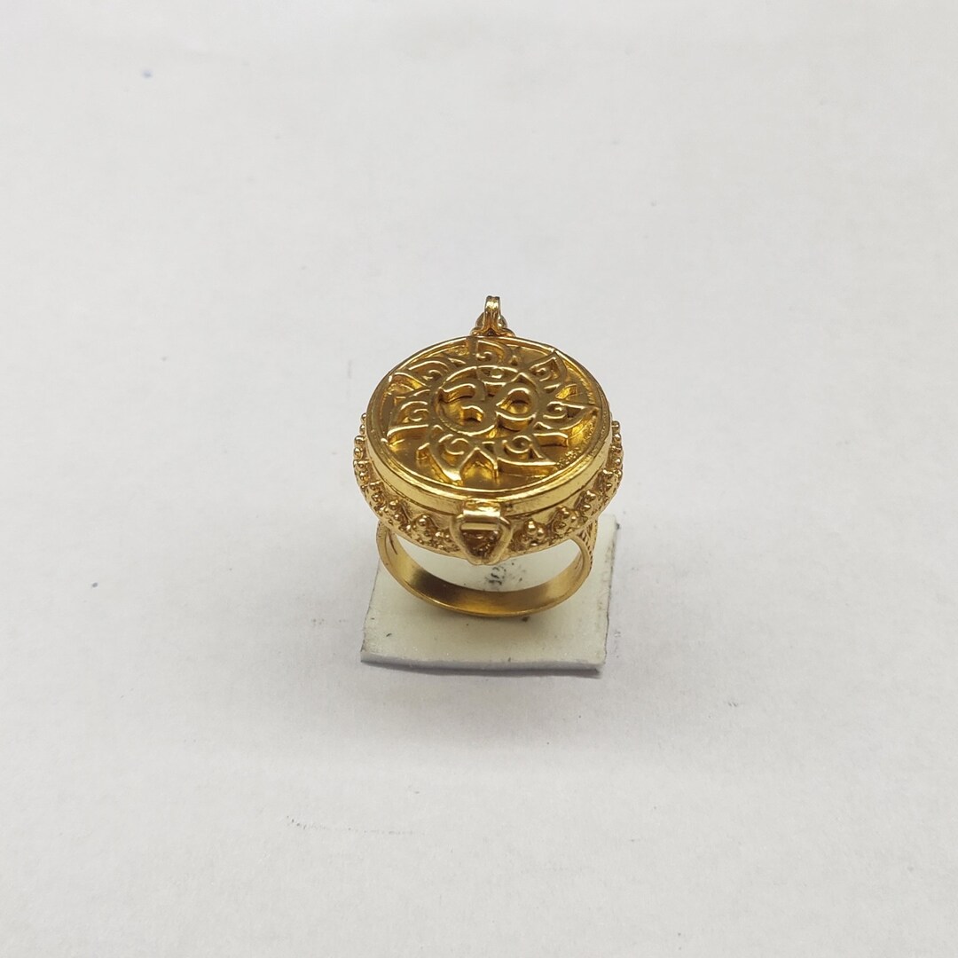 925 Sterling Silver Locket Ring, Handmade Gold Ring, Pill Box Ring Gold ...