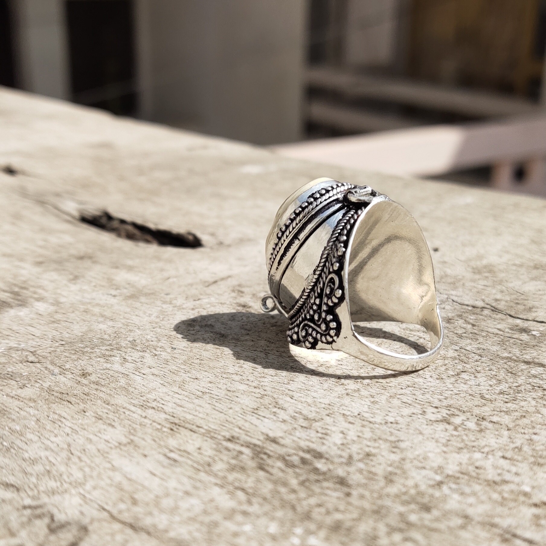 Nature Inspired Ring Moon Face Beautiful Stonepoison | Etsy