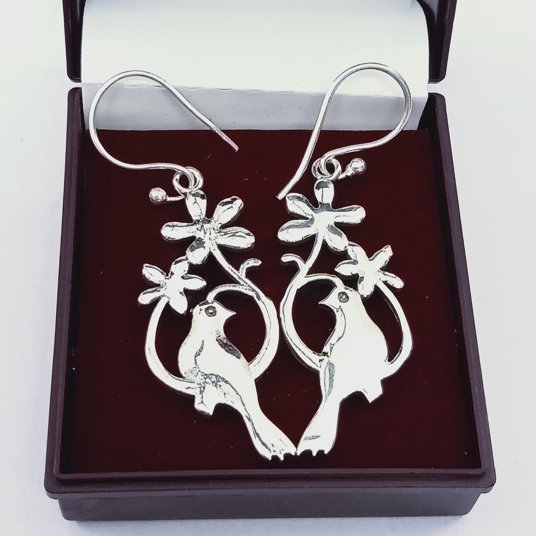 Hammered Open Earrings, 925 Silver Hypoallergenic, Dangle Earrings ...