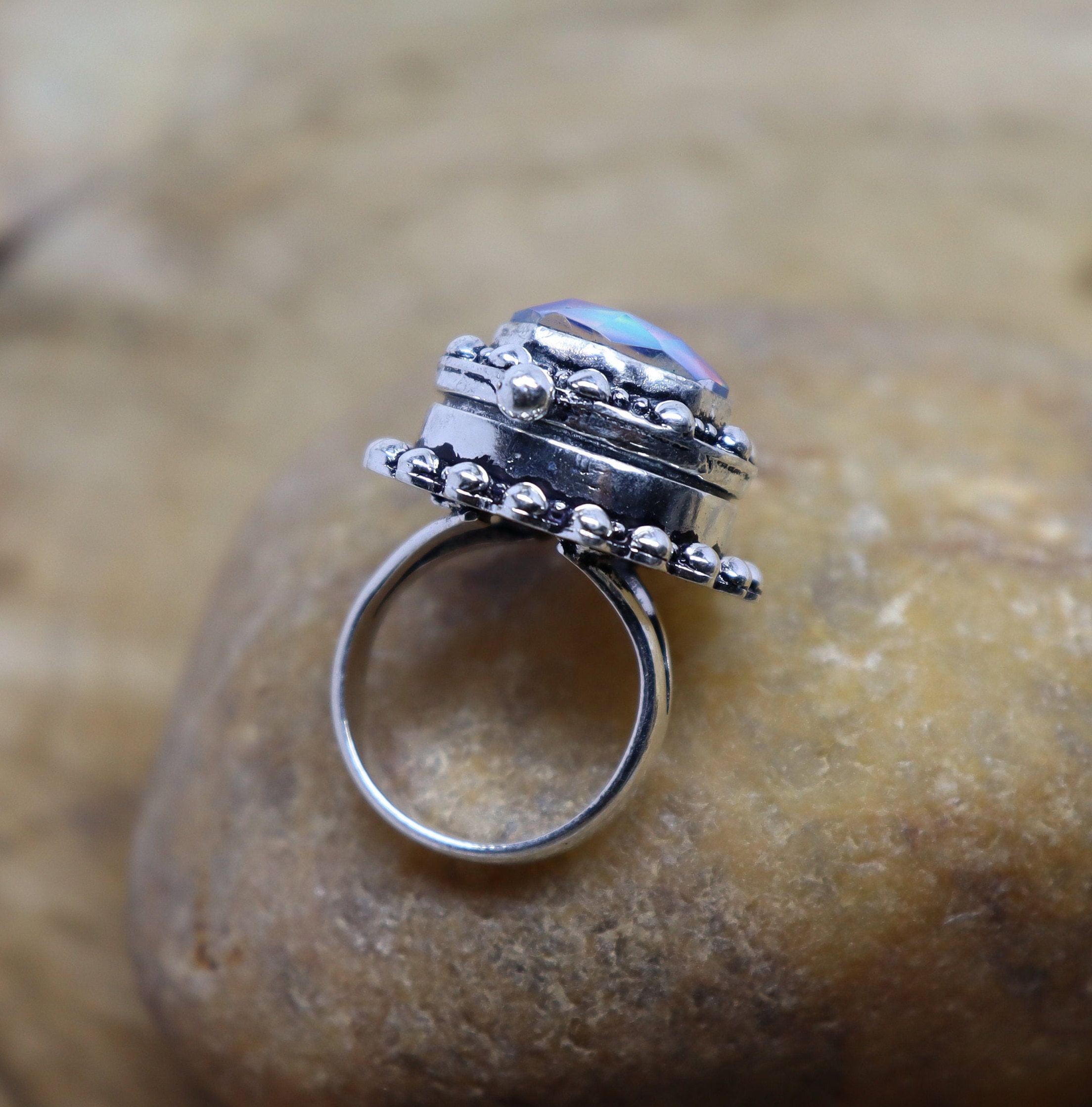 Poison Ring 925 Sterling Silver Aurora Opal Poison Ring - Etsy