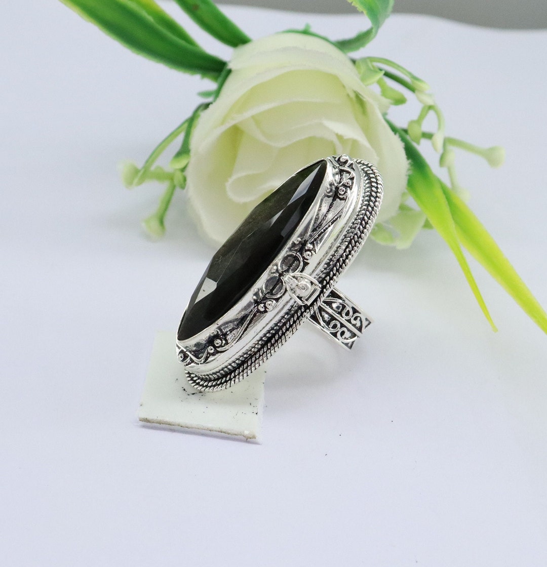 Golden Obsidian Poison Ring,secret Box Ring,handmade Poisoner Ring ...
