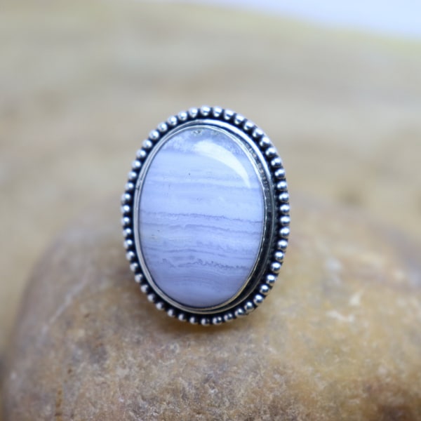 Blue Lace Agate Rings for Women - Etsy