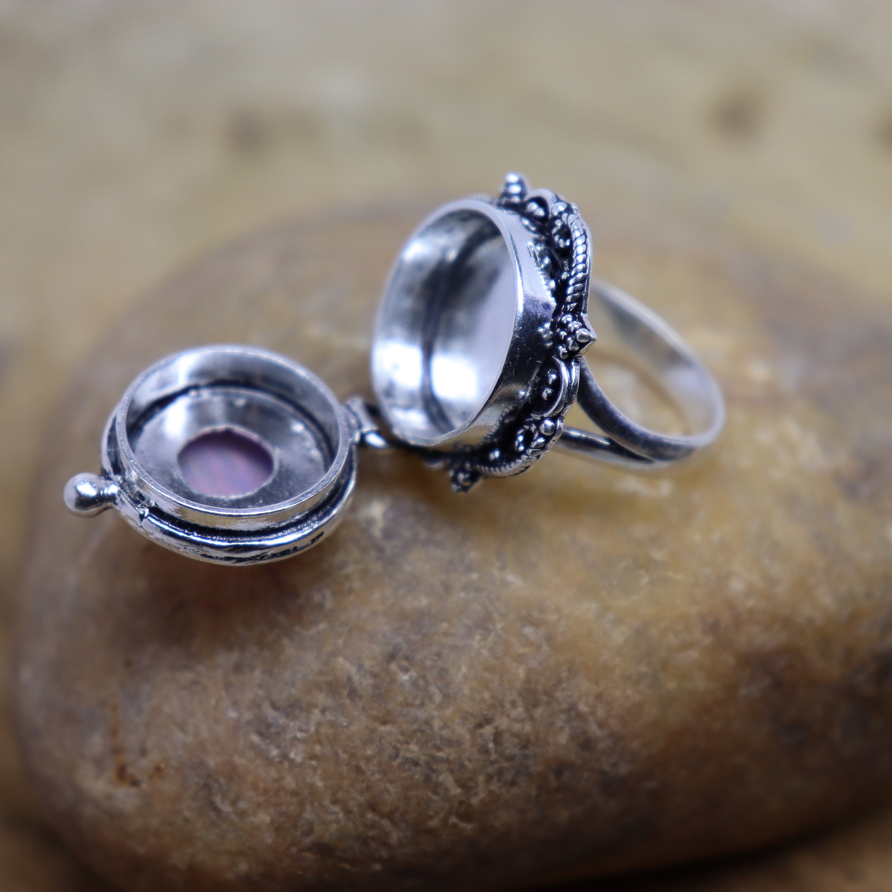 Poison Ring 925 Sterling Silver Plated Aurora Opal Poison - Etsy