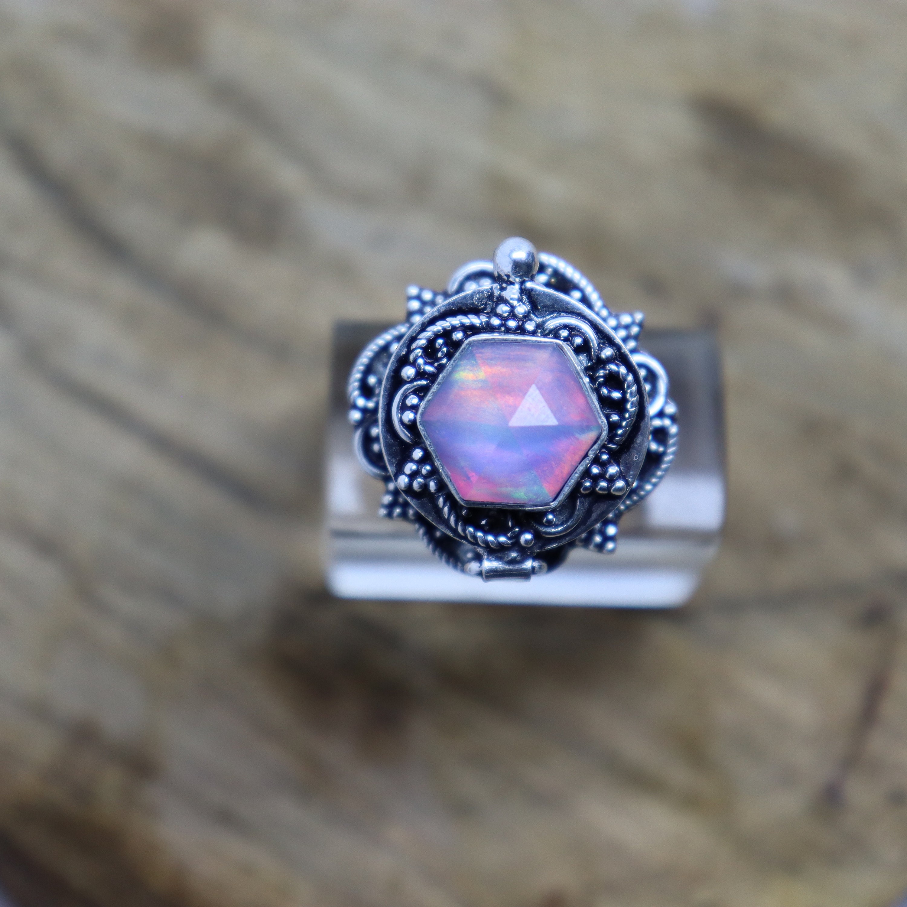 Poison Ring 925 Sterling Silver Plated Aurora Opal Poison - Etsy
