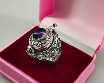 Poisoner Amethyst Topaz Gemstone Ring Handmade Secret Message | Etsy