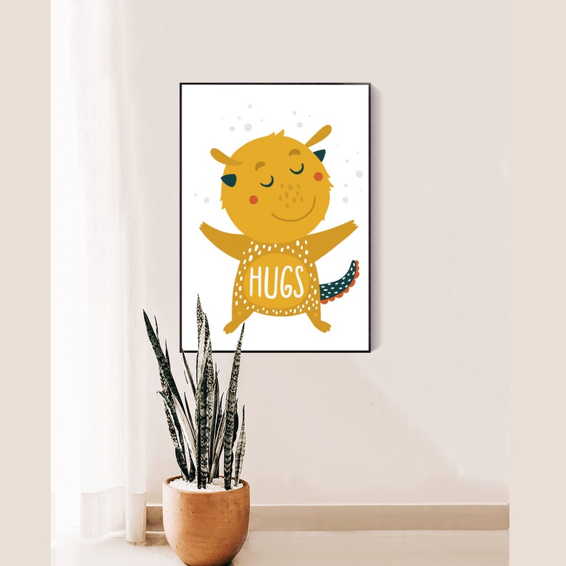 Cute Monsters Nursery Print 6-set Printable, Monsters Nursery Prints ...