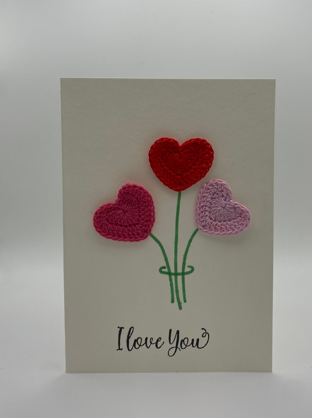 Handmade Card, Crocheted, Wedding Anniversary, Flowers, Greetings Card ...