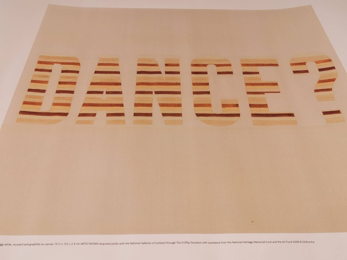 Ed Ruscha Dance poster original gallery poster Tate gallery | Etsy