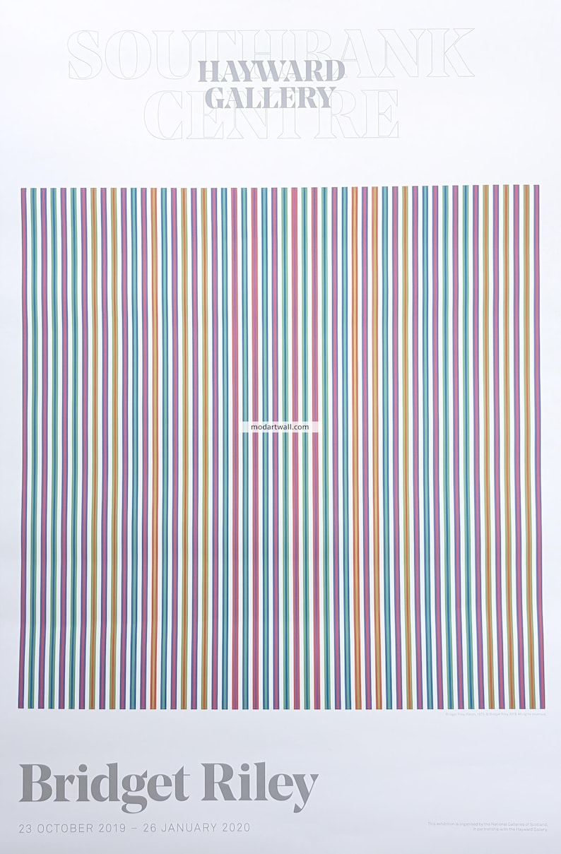 Bridget Riley Original Exhibition Poster Paean Fine Art Wall Print Wall ...