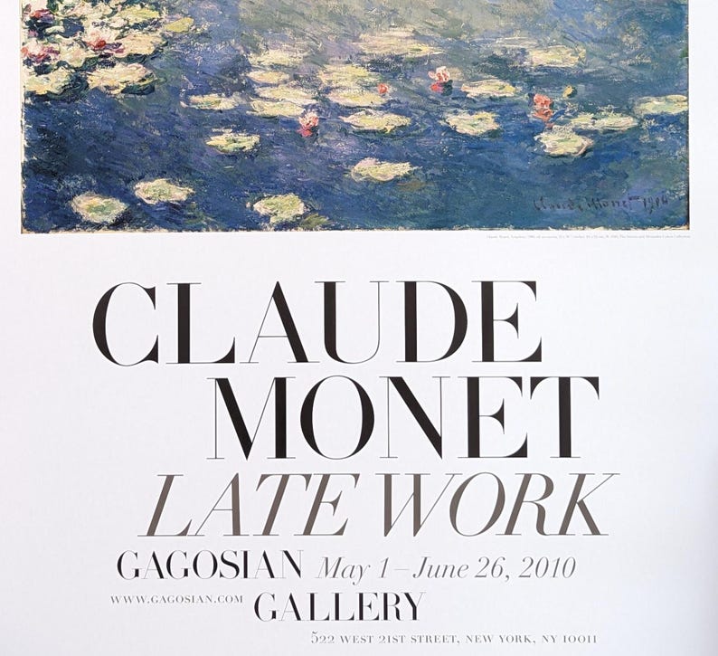 Claude Monet Original Exhibition Poster Late Work Fine Art Wall Print ...