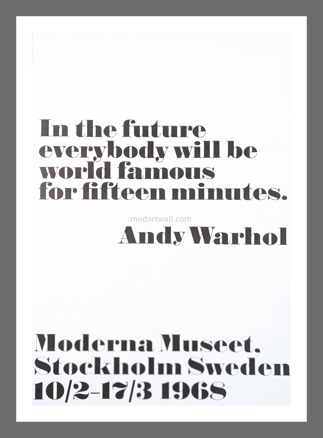 Andy Warhol Original Gallery Poster Fine Art Wall Print Wall Art Decor ...