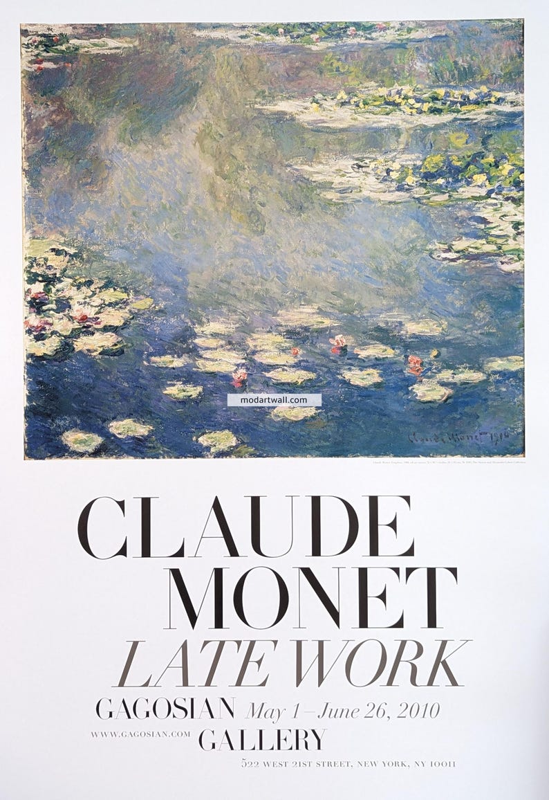 Claude Monet Original Exhibition Poster Late Work Fine Art Wall Print ...
