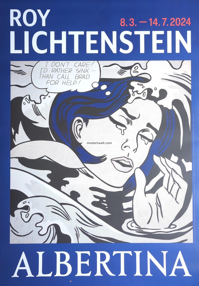 Roy Lichtenstein Original Exhibition Poster Fine Art Wall Print Wall ...