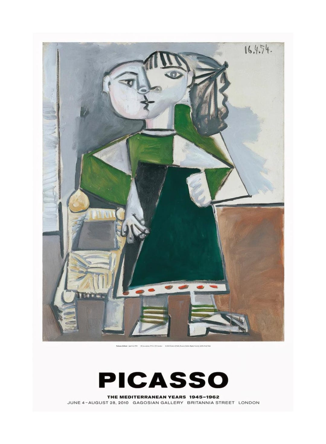 Picasso Original Exhibition Poster Fine Art Wall Print Wall Art Decor ...