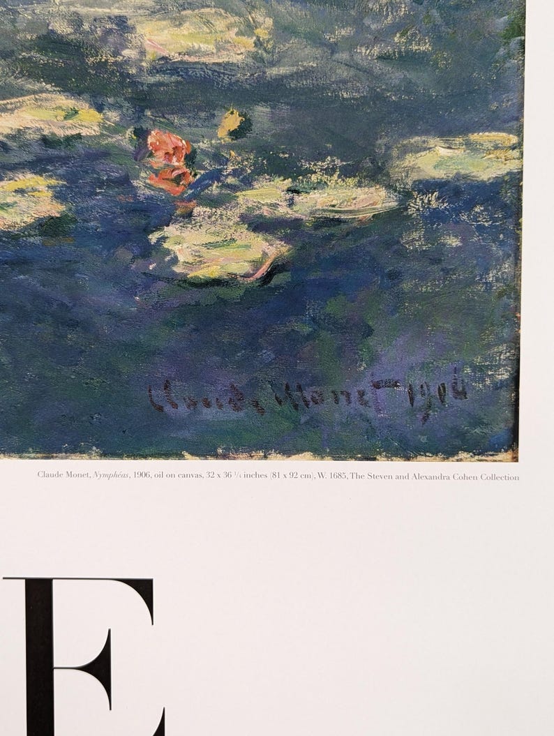Claude Monet Original Exhibition Poster Late Work Fine Art Wall Print ...