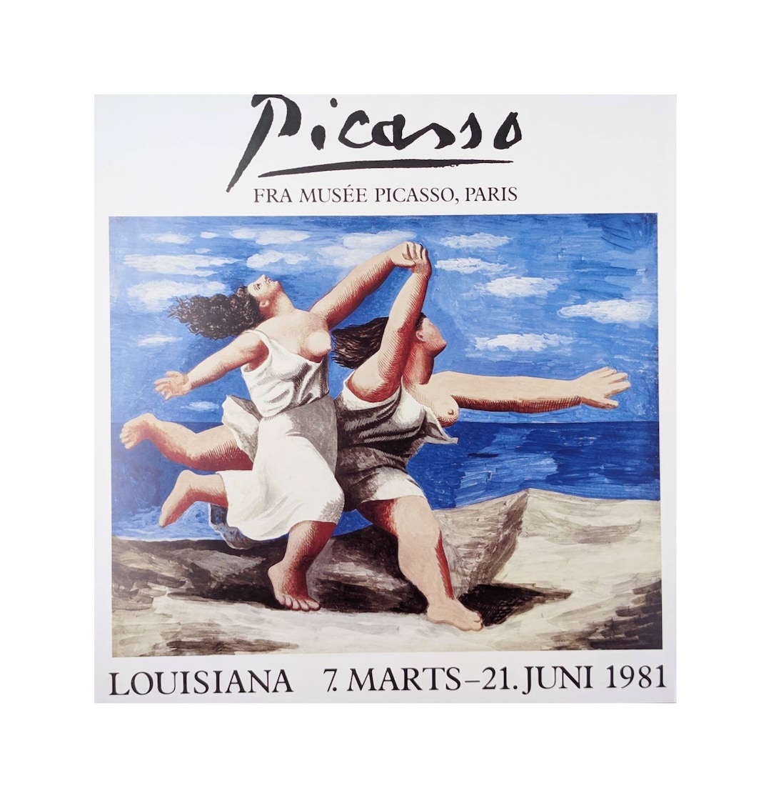 Pablo Picasso Exhibition Poster Two Women Running on the Beach - Etsy