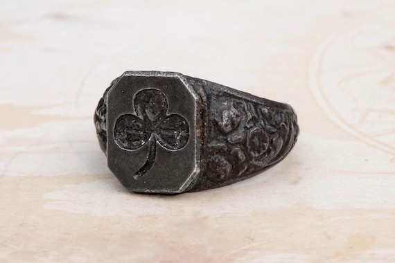 Rare Berlin Iron Signet Ring Gothic Prussian Military… - Gem