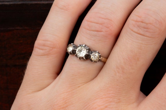 Antique Georgian Three Stone Paste Trilogy Ring 19th … - Gem