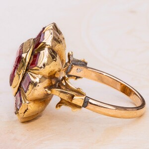 Antique Gold Cluster Foiled Rock Crystal Ring European Italian ...