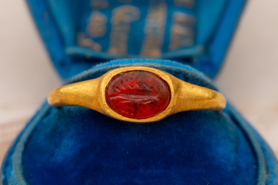 Ancient Roman Gold Intaglio Ring, Signet Ring Wax Seal Ceres Goddess ...