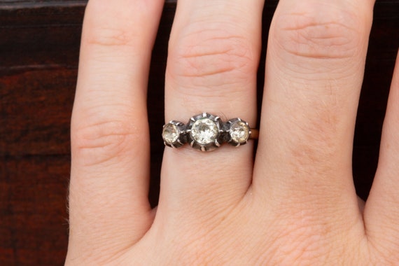 Antique Georgian Three Stone Paste Trilogy Ring 19th … - Gem