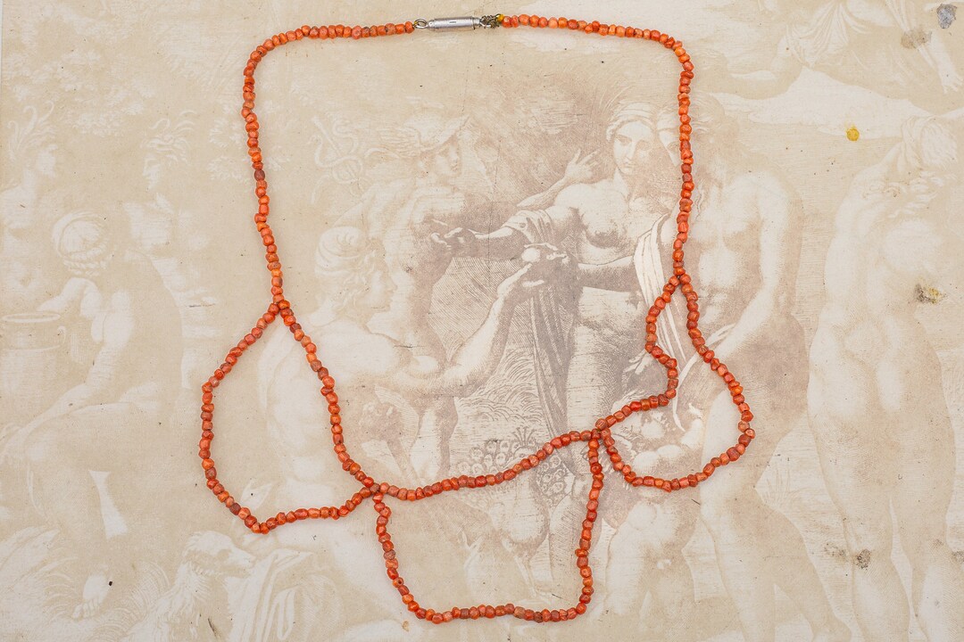 Antique Georgian Early 19th Century Coral Bead Drapery Necklace Unusual ...