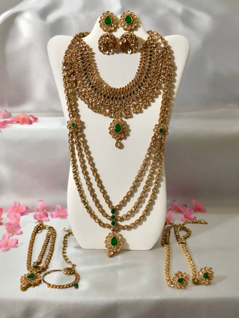 Full Bridal Set in Emerald Green Color | Etsy