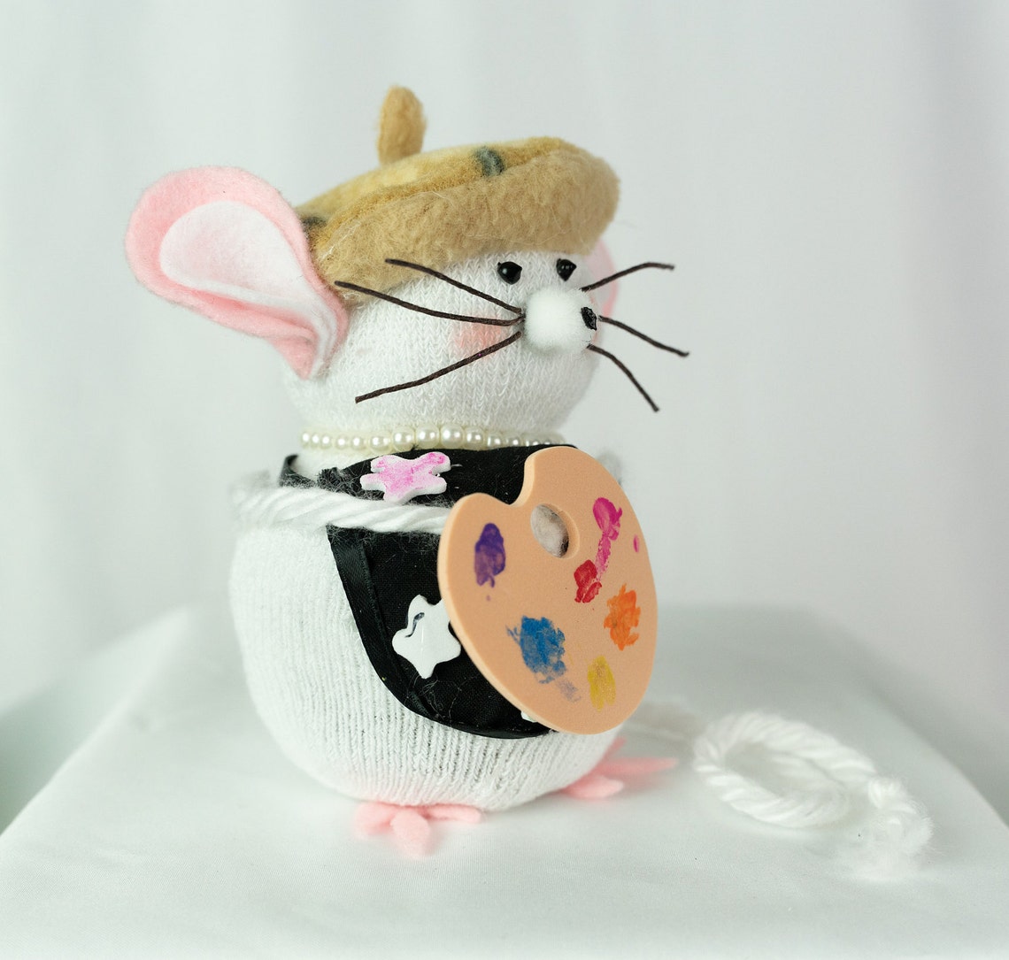 Painter Sock Mouse Artist Sock Mouse Sock Mouse Artist - Etsy