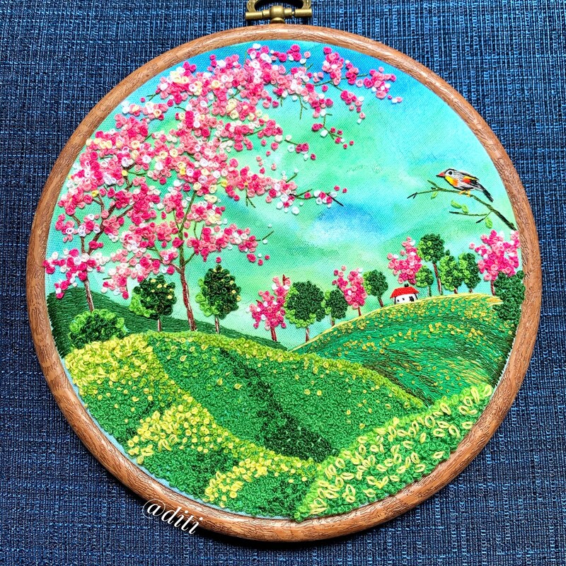 Embroidery Landscape - Etsy
