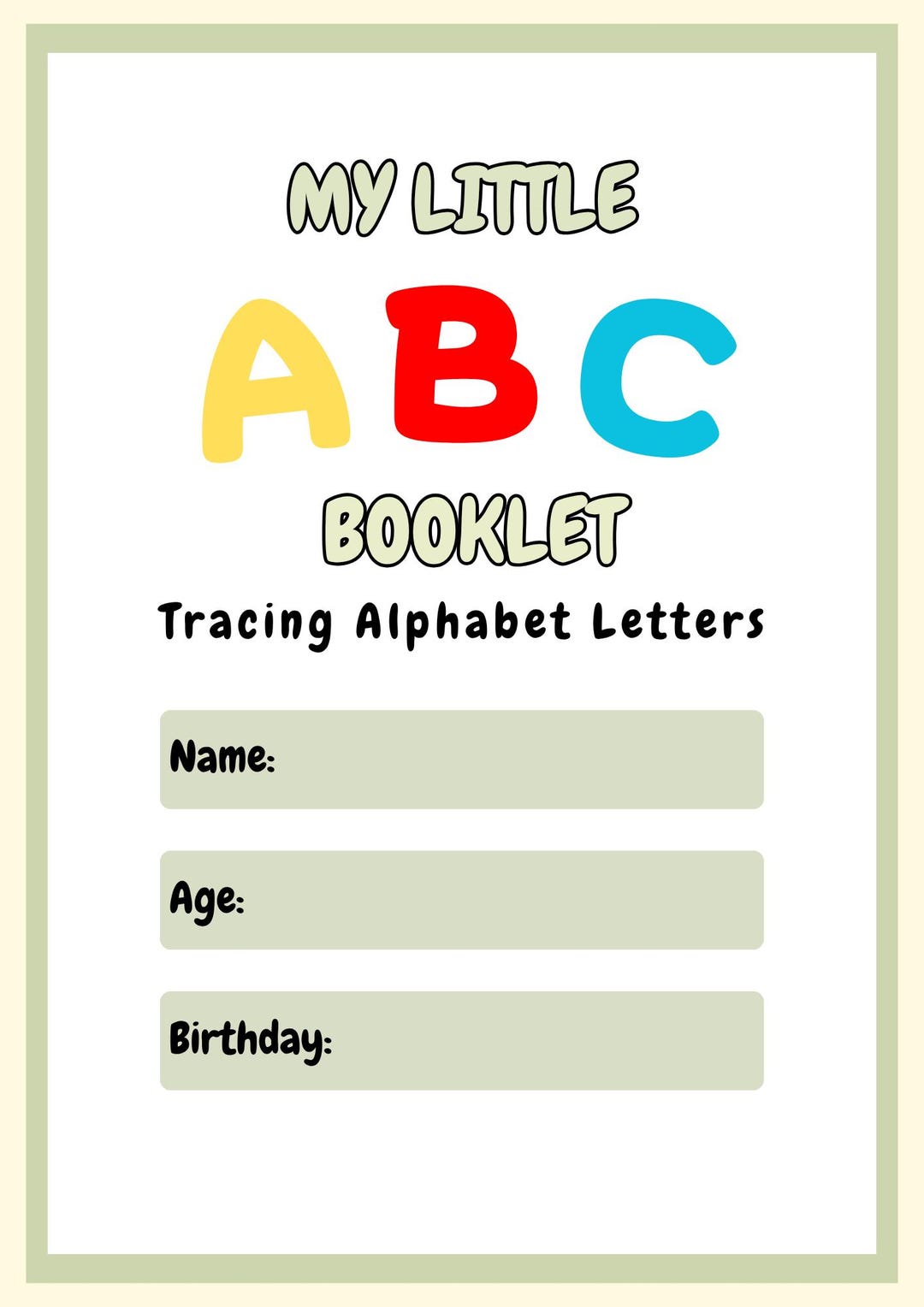 My Little ABC Booklet - Tracing - Etsy