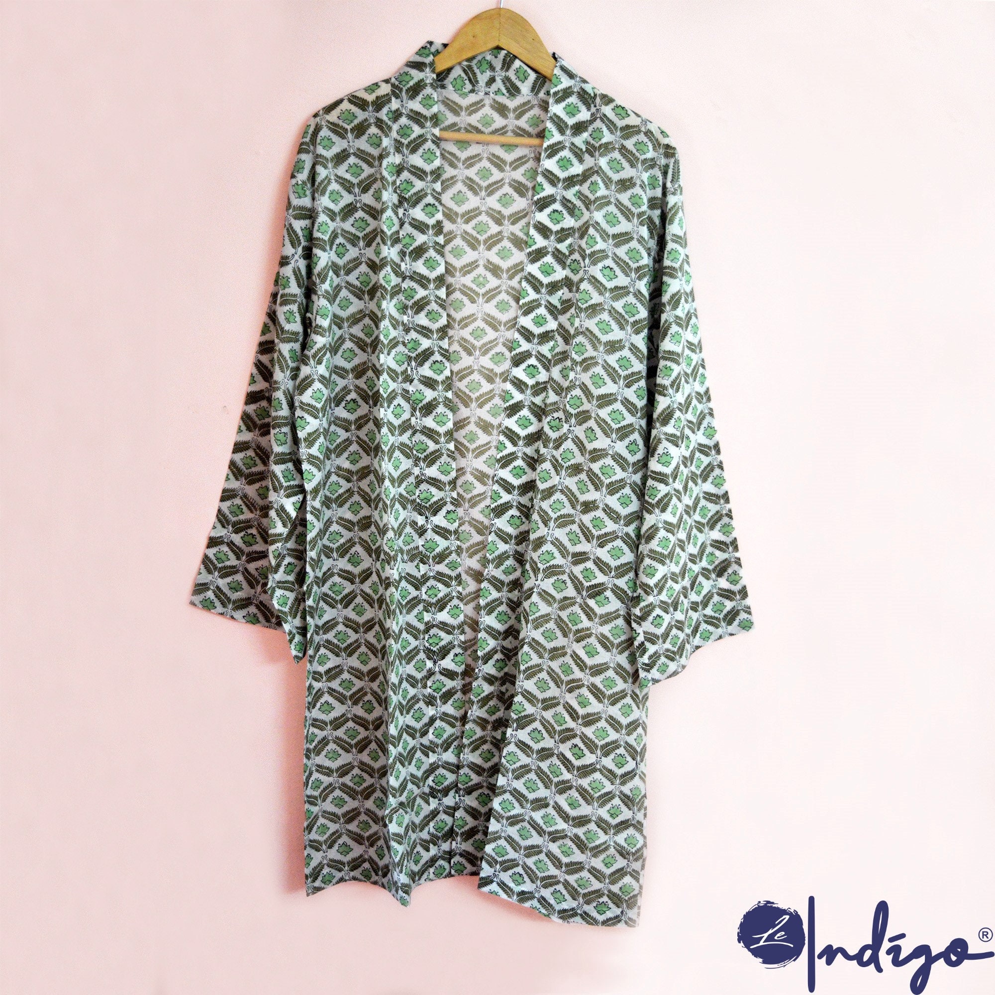Floral Indian Hand Block Print Cotton Kimono, Bridesmaid Robe, Mommy ...