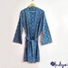 Hand Block Print Kimono Cotton Block Print Robes Indigo Knee - Etsy